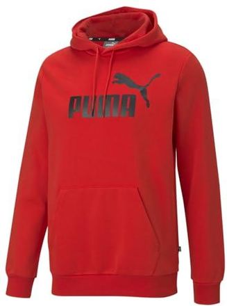 Puma Essentials Sweat &agrave; capuche en polaire avec grand logo pour homme, Puma - Rouge, Large