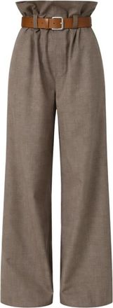 Moschino Femme, Pantalons, Brun, Taille: 38 FR Wide Pantalons