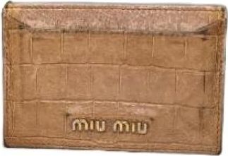 Miu Miu Porte-cartes vintage Miu Miu effet croco Pre-owned - Femme - Pre-owned - Brun - Taille: ONE Size