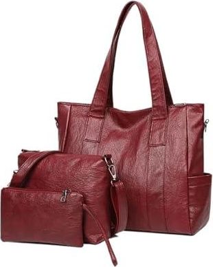 Generic Dame avec un sac &agrave; bandouli&egrave;re en sur elle, porte-documents for femme, main multifonctionnel adapt&eacute; aux d&eacute;placements domicile-travail(Burgundy)