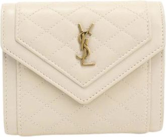 Saint Laurent Portefeuille Pre-owned (tri-fold) - Femme - Pre-owned - Beige - Taille: ONE Size