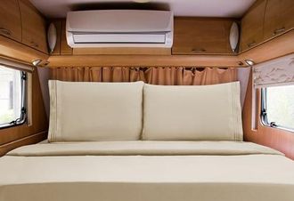 Elegant Comfort Luxuri&ouml;ses 1500 Premium-Bettw&auml;sche-Set aus Mikrofaser in Hotelqualit&auml;t, dreireihig, Bestickt, weichste, Knitter- und lichtbest&auml;ndig, Wohnmobil, kurzes