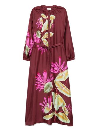 Pierre-Louis Mascia robe longue à fleurs - Rouge