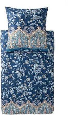 Bassetti Indian Roses Bettw&auml;sche + 2 Kissenh&uuml;llen aus 100% Baumwollsatin in der Farbe BLAU B2, Ma&szlig;e: 200x200 + 2 K 80x80 cm - 9333274