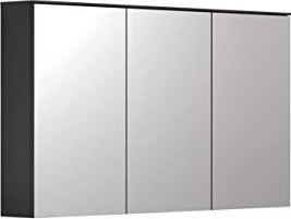 Trendteam Synnax - Spiegelschrank - Anthrazit - Badspiegel mit 9 Fächern und 6 verstellbaren Einlegeböden - (BxHxT) 120 x 70 x 17 cm - moderner Badezimmerspiege