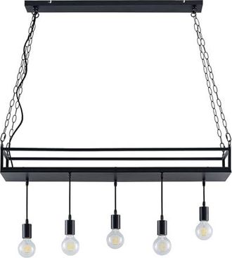 Lindby Suspension Kirista &agrave; intensit&eacute; variable (Antique, Classic) en Noir M&eacute;tal e. a. pour Salon & Salle manger (&agrave; 5 lampes E27) Luminaire Lampe Plafond Plaf