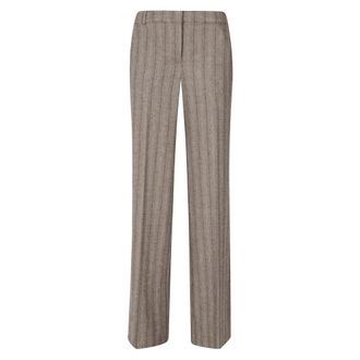 Kiltie Straight Leg Hosen - - Trousers - Damen - Braun - S