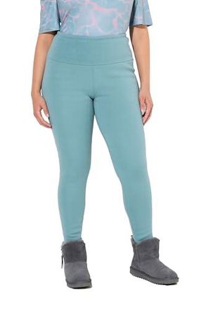 Ulla Popken Femme Grandes Tailles Legging Taille Haute Bien Chaud, avec Doublure en Fourrure dimitation Vert Glacier 54+ 798699720-54+