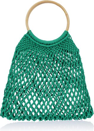 s.Oliver Makramee-Shopper mit Holzgriff