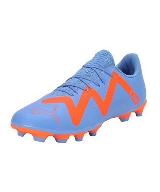 Puma Unisex Adults Sport Shoes FUTURE PLAY FG/AG Soccer Shoes, BLUE GLIMMER-PUMA WHITE-ULTRA ORANGE, 42