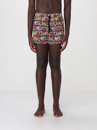 Moschino Short de bain en polyester avec logo contrastant et taille &eacute;lastiqu&eacute;e