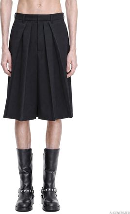 Ann Demeulemeester Charley Pleated Wool Shorts