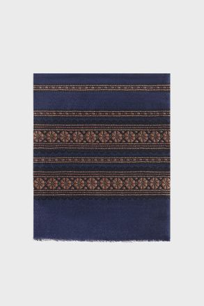 Gerard Darel Echarpe &agrave; motifs plac&eacute;s en laine et soie - RENATA - Marine