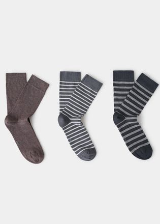 Mango Pack 3 paires de chaussettes combin&eacute;es marron - Homme - 40-42 - MANGO MAN