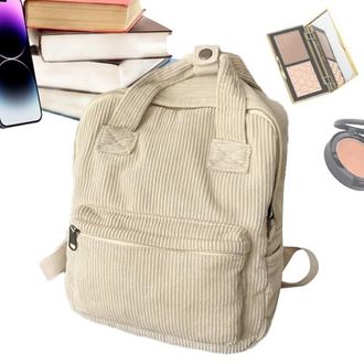 Generic Sac &agrave; dos en velours c&ocirc;tel&eacute; pour ordinateur portable - Voyage &eacute;l&eacute;gant - Sac d&eacute;cole avec poign&eacute;e sup&eacute;rieure - Sac d&eacute;cole durable pour adolescents - Sac