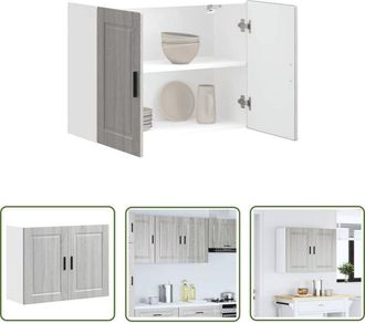 vidaXL The Living Store - vidaXL K&uuml;chen-H&auml;ngeschrank Porto Grau Sonoma Holzwerkstoff
