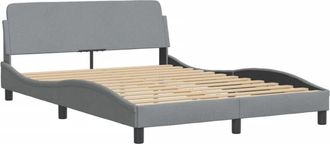 vidaXL Cadre de lit avec t&ecirc;te de lit Gris clair 140x190 cm Tissu