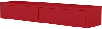 Domino &Eacute;tag&egrave;re murale avec tiroir, table de chevet suspendue, rouge, 88,2 x 13,4 x 20 cm - Domino