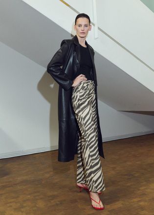 Mango Jean droit imprim&eacute; z&egrave;bre blanc cass&eacute; - Femme - 32 - MANGO