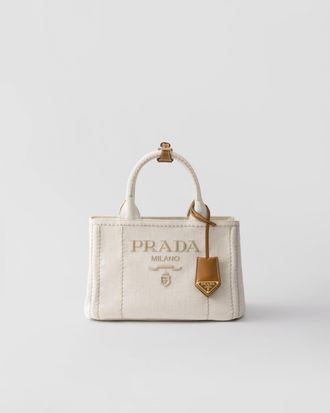 Prada Jardini&egrave;re Kleine Handtasche aus Leinenmischgewebe