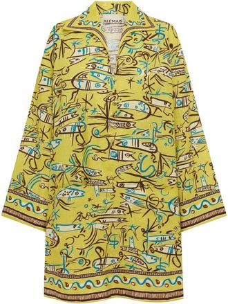 Alemais Robe courte &agrave; manches longues Fish Sticks - Femme - Robes - Jaune - Taille: 34 FR