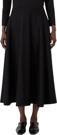 Max Mara Jupe longue en flanelle de laine - Femme - Jupes - Noir - Taille: 38 FR