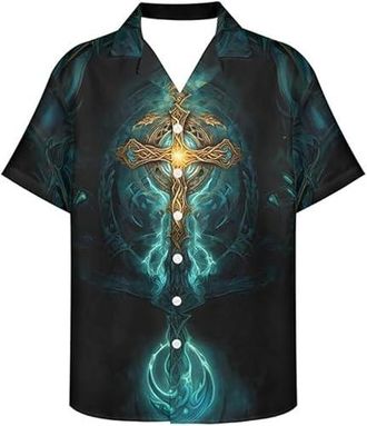 Keephen Nouveaut&eacute; Viking Chemises Hommes/Femmes Viking Animal Impression 3D Chemise Hawaiienne Chemise &agrave; Boutons Cool Plage Vacances Col &agrave; Revers Haut