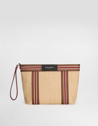 Dolce & Gabbana Necessaire Essenza Aus Raffia - Mann Brieftaschen Und Clutches Mehrfarbig Onesize