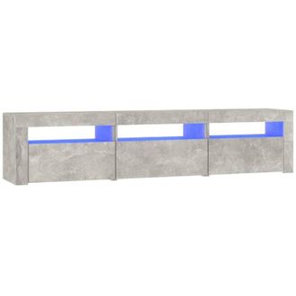 vidaXL Meuble tv avec lumi&egrave;res led Gris b&eacute;ton 180x35x40 cm