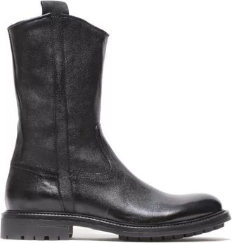 Hundred 100 Stiefel - Black Buffalo Leather Ankle Boots - Gr. 36,5 (EU) - in Schwarz - für Damen