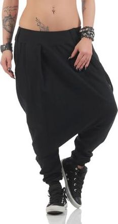 Malito more than fashion Malito de Base Pantalon en Style Harem Baggy 91086 Femme Taille Unique (Noir)