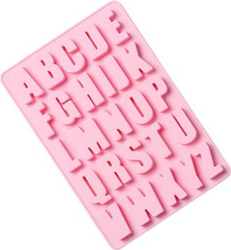 BESTONZON Silikon Backform Alphabet 26 Buchstaben Silikon Eisform Für Kuchen Schokolade Backen Wiederverwendbare Hitzebeständige Dessertform in Pink