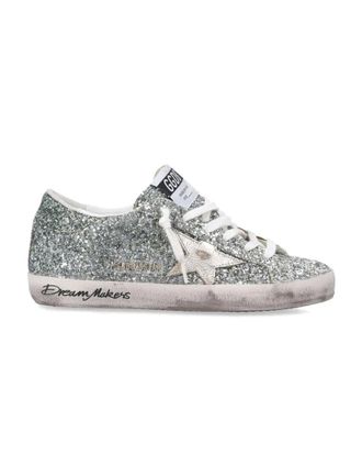 Golden Goose Low-Top Sneaker - Glitter Finish Low-Top Sneakers With Star Appliqu&eacute; - Gr. 37 (EU) - in Grau - f&uuml;r Damen