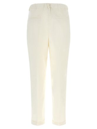 Kiton Corduroy Tapered Trousers - White