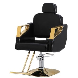 Generic Friseurstuhl, 360&deg; Drehbar, H&ouml;henverstellbar, Hydraulisch Verstellbar, Leder, f&uuml;r Kosmetikstudios, Spas und Tattoo-Studios, Schwarze Quadratische Sche