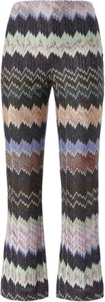 Missoni Femme, Pantalons, Multicolore, Taille: 38 FR Pantalon &Eacute;vas&eacute; en Maille Zigzag