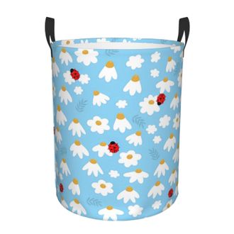 Generic Kamillenbl&uuml;ten Marienk&auml;fer Korb W&auml;sche Rund W&auml;schek&ouml;rbe Wasserdichter W&auml;schetonne F&uuml;r Badezimmer W&auml;schesack Kuscheltier