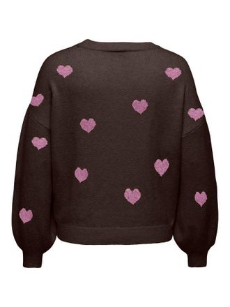 Only Carmakoma Rundhalspullover CARRICA LS DETAIL O-NECK KNT Materialmix, normal geschnitten