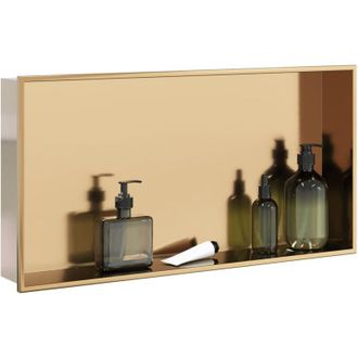 vidaXL Vidaxl - Niche de douche dor&eacute; bross&eacute; 62x32x9 cm en acier inoxydable - R&eacute;sistante &agrave; lhumidit&eacute; - Installation encastr&eacute;e pour salle de bains