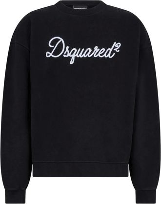 Dsquared2 Homme, Sweatshirts et sweats &agrave; capuche, Noir, Taille: M D2 Signature Relax Fit Crewneck