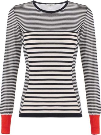 Elisabetta Franchi Femme, Pulls, Multicolore, Taille: 38 FR Maille Ray&eacute;e &agrave; Col Rond