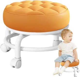 Generic Rotierender Stuhlstuhl - Verstellbarer runder Schwenkstuhl mit mobilem PP -Rahmen, Rotatable -Sitz -Ergonomie -Design | Kompakter Sattelhocker mit gep