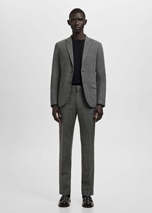 Mango Pantalon costume Par&iacute; super slim-fit gris chin&eacute; moyen - Homme - 36 - MANGO MAN