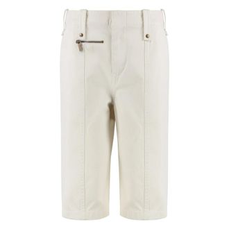 Burberry Shorts Capri en Coton Bermuda - Femme - Shorts - Blanc - Taille: 36 FR