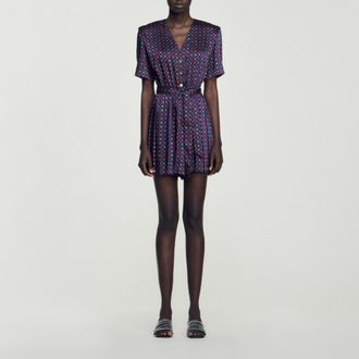 Sandro Combishort satin&eacute;e imprim&eacute;e