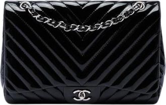 Chanel Sac bandouli&egrave;re vintage en cuir verni Pre-owned - Femme - Pre-owned - Noir - Taille: ONE Size