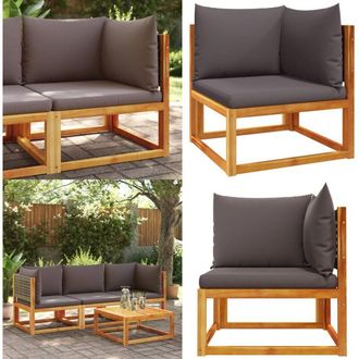 vidaXL Garten-Ecksofa mit Kissen Massivholz Akazie - Eckbank - Gartenecke - Outdoor M&ouml;bel - Lounge Set - Esszimmergarnitur - Home & Living