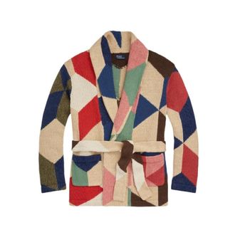 Polo Ralph Lauren Patchwork Cardigan mit Schalkragen - - Knitwear - Damen - Mehrfarbig - 2XS