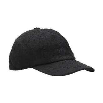 Msgm Msgm, Femme, Accessoires, Noir, Taille: ONE Size Casquette en coton brod&eacute; du logo