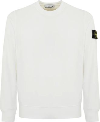 Stone Island Homme, Sweatshirts et sweats &agrave; capuche, Blanc, Taille: L Pull Logo en Coton Blanc